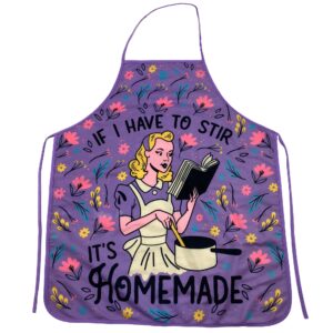 if i have to stir it's homemade funny cooking graphic kitchen accessories funny graphic kitchenwear funny food novelty cookware purple apron