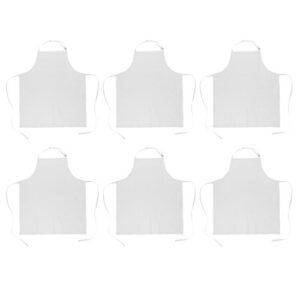 dii bulk classic kitchen chef apron, 33x28, white, 6 piece