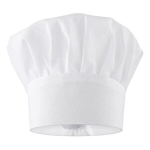 Yolev Chef Hat for Kids Chef Toques Kitchen Chef Caps for Cooking, Baking, Party Favors, Home Kitchen, School, and Restaurant White