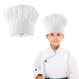 yolev chef hat for kids chef toques kitchen chef caps for cooking, baking, party favors, home kitchen, school, and restaurant white