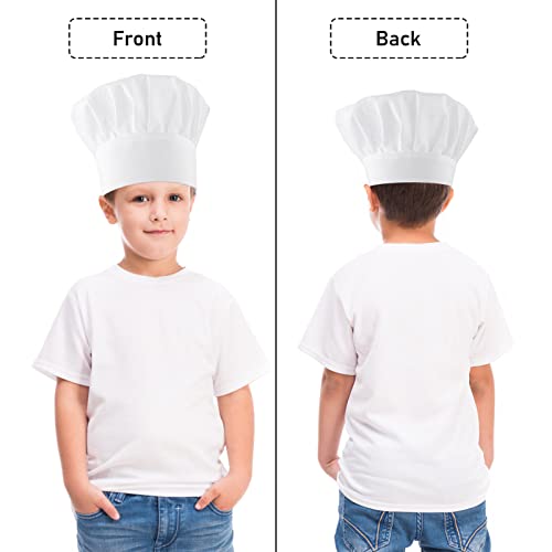 Yolev Chef Hat for Kids Chef Toques Kitchen Chef Caps for Cooking, Baking, Party Favors, Home Kitchen, School, and Restaurant White