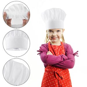 Yolev Chef Hat for Kids Chef Toques Kitchen Chef Caps for Cooking, Baking, Party Favors, Home Kitchen, School, and Restaurant White