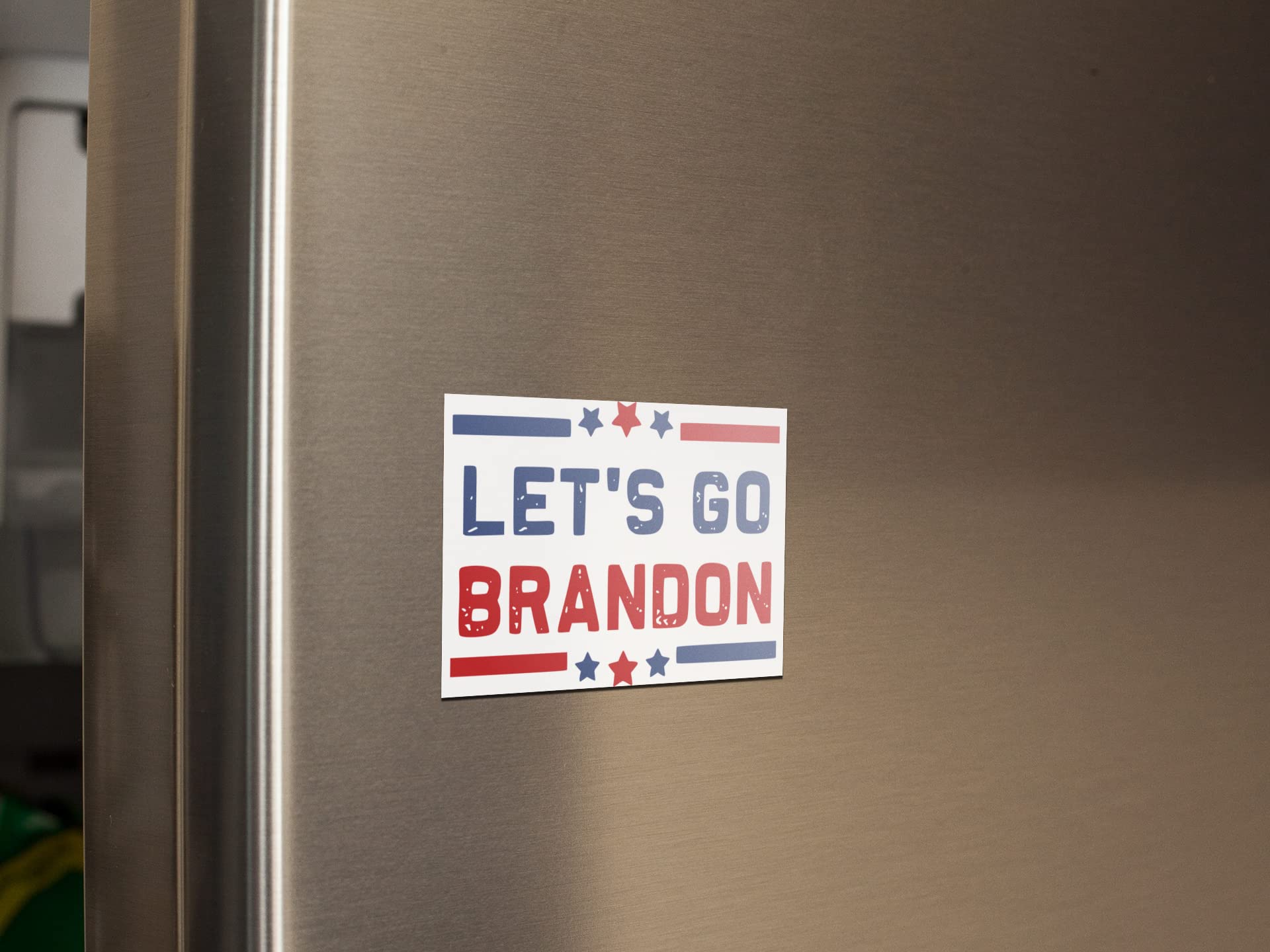 Funny Tool Box Magnet Sign - 4x6 in. FJB Let's Go Brandon Red White and Blue Stars