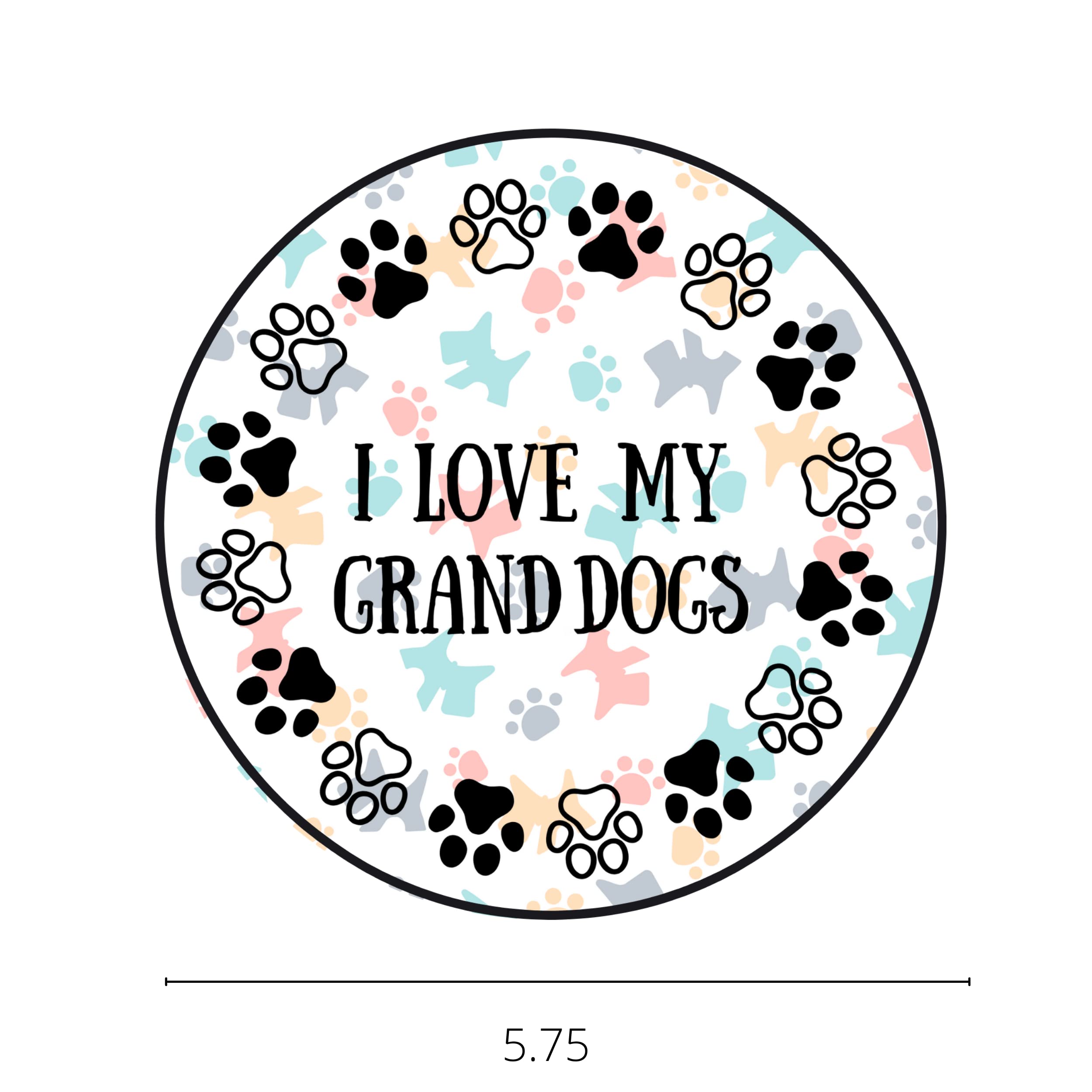 I Love My Grand Dogs Car Magnet, Cute Magnetic Decal for Trucks, Cars, Mailboxes or Fridge, Thoughtful Gift for Dog Lovers, 5.75 inches