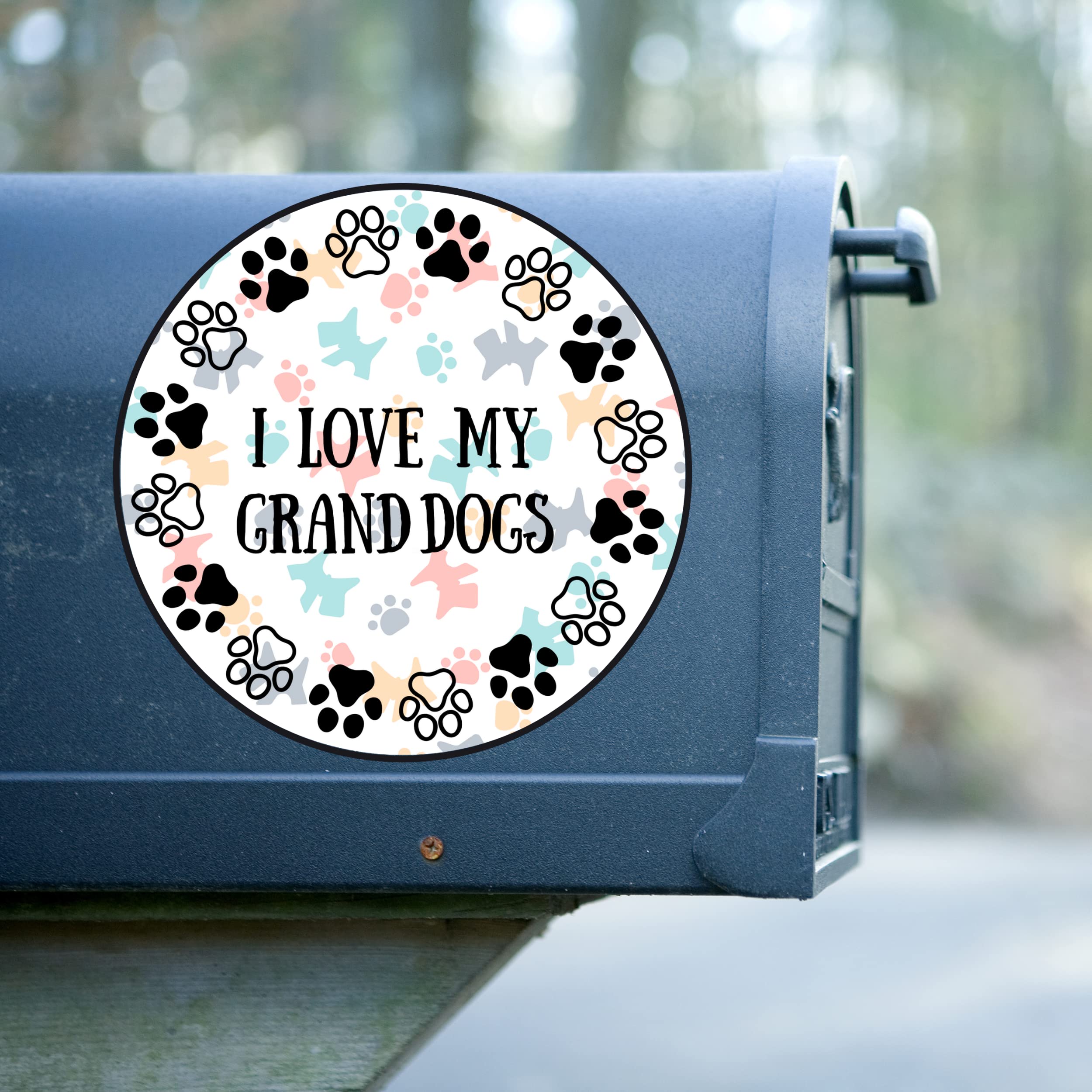 I Love My Grand Dogs Car Magnet, Cute Magnetic Decal for Trucks, Cars, Mailboxes or Fridge, Thoughtful Gift for Dog Lovers, 5.75 inches