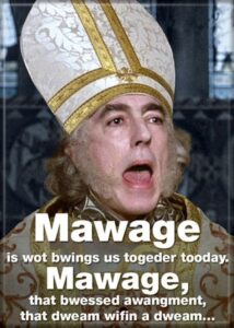 ata-boy the princess bride 'mawage' 2.5" x 3.5" magnet for refrigerators and lockers