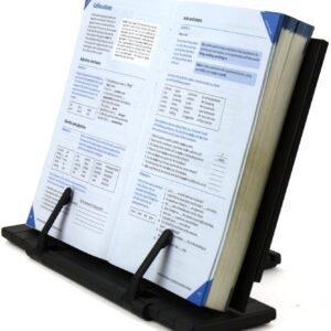 H&S Metal Book Holder - Adjustable Cookbook Stand for Reading - Foldable & Portable Recipe Book Rest