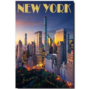 new york fridge magnet central park photo travel souvenir manhattan plaza