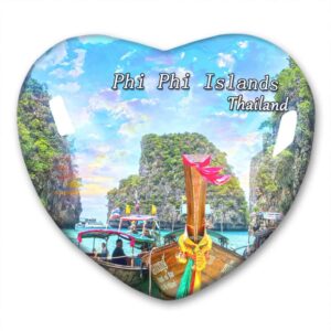 thailand phi phi islands fridge magnet refrigerator stickers collection decorative magnet travel souvenir heart-shaped crystal glass