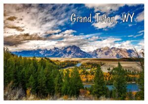 grand teton national park, wyoming, wy, mountains, souvenir magnet 2 x 3 inch fridge magnet