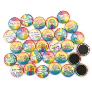 love saves lives mini magnets - rainbow edition (1" magnets, 30 piece set)