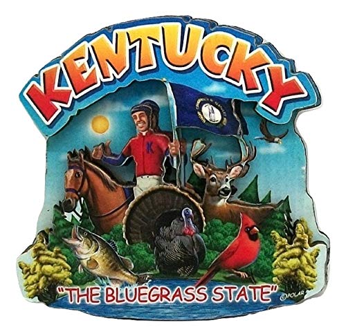 Kentucky State Montage Wood Fridge Magnet 2