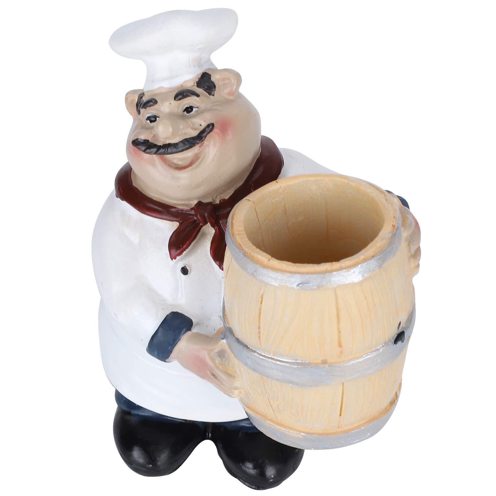 Chef Figurines Toothpick Holder, Resin Toothpick Dispenser with Italian Chef Statue for Kitchen Counter Restaurant Coffee Shop Decor