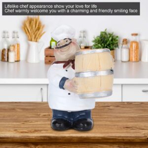 Chef Figurines Toothpick Holder, Resin Toothpick Dispenser with Italian Chef Statue for Kitchen Counter Restaurant Coffee Shop Decor