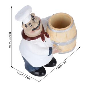 Chef Figurines Toothpick Holder, Resin Toothpick Dispenser with Italian Chef Statue for Kitchen Counter Restaurant Coffee Shop Decor