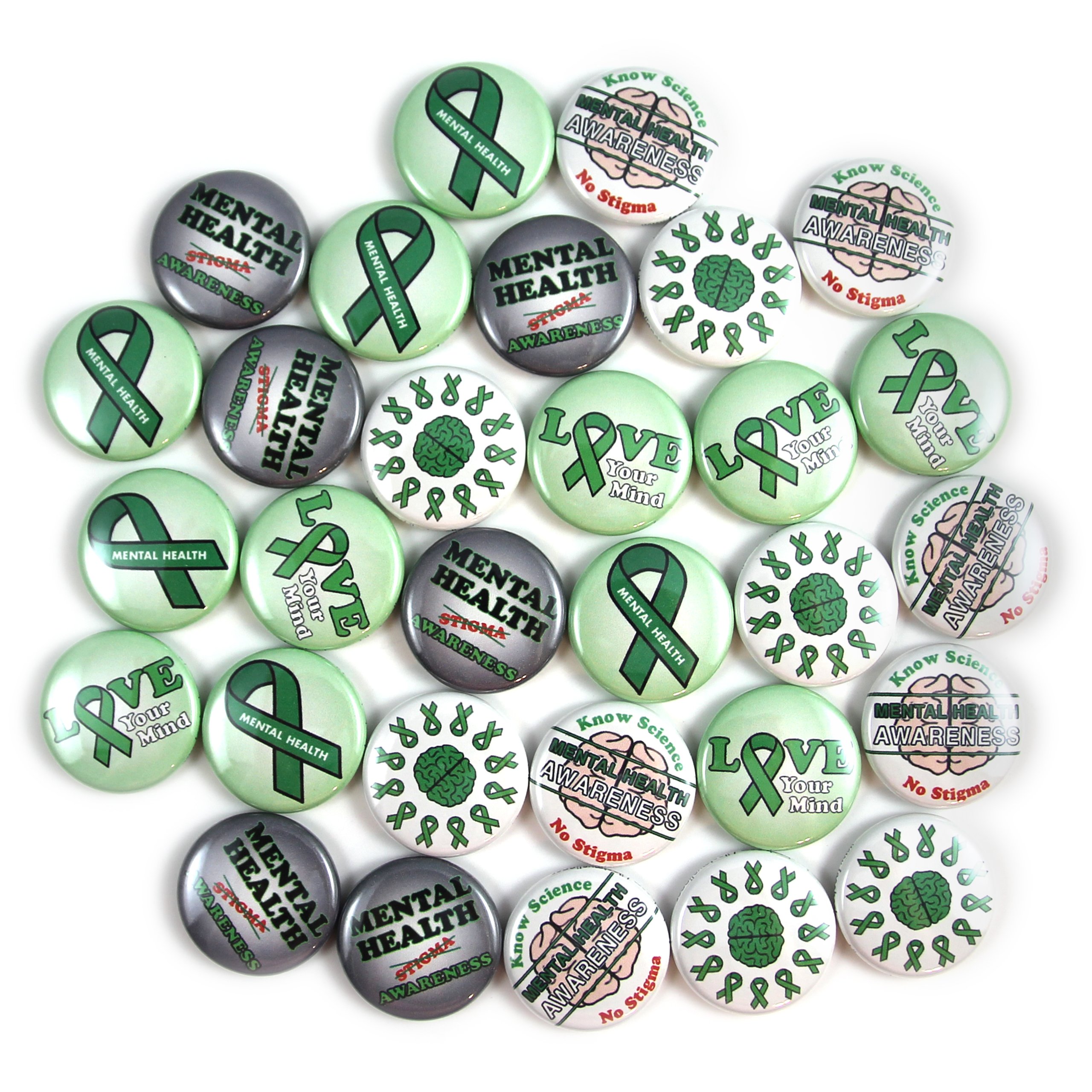 Mental Health Awareness Mini Magnets. (1" Magnets, 30 Piece Set)