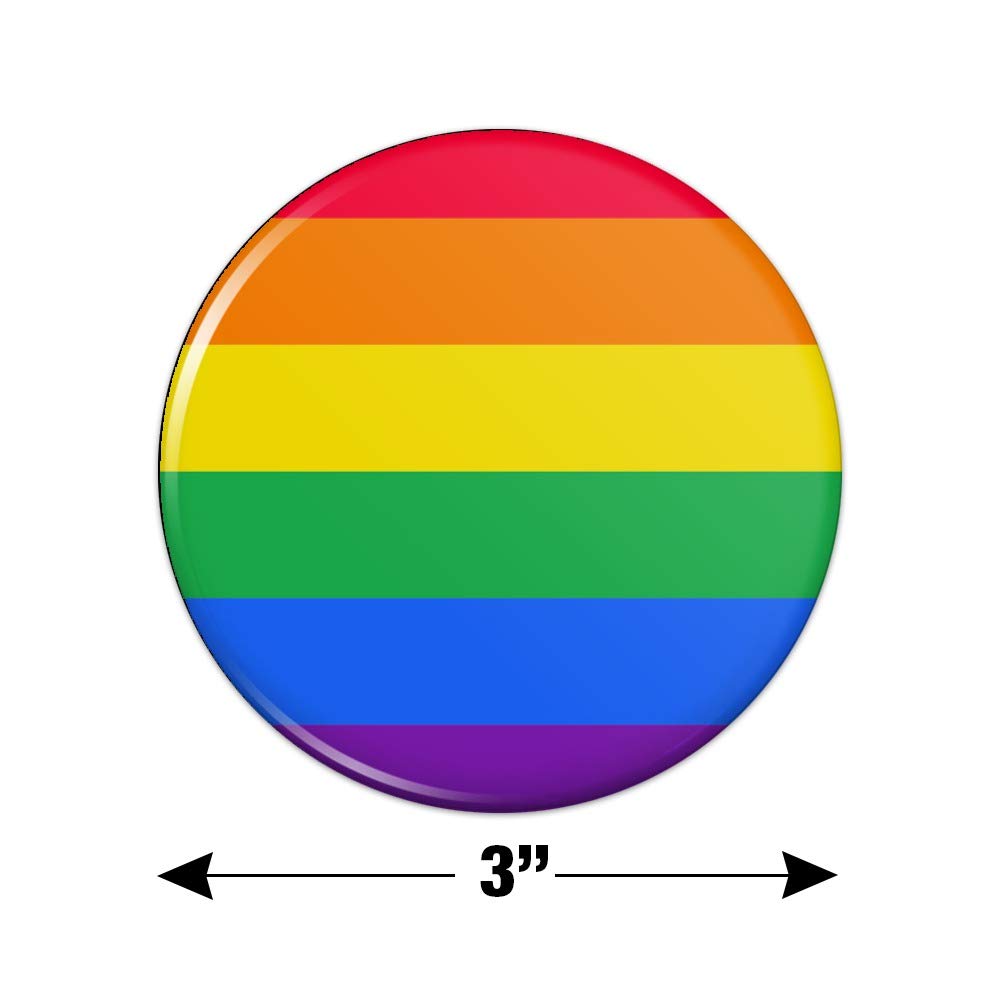 Rainbow Pride Gay Lesbian Contemporary Kitchen Refrigerator Locker Button Magnet - 1" Diameter