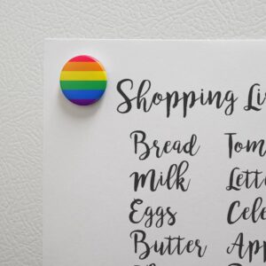 Rainbow Pride Gay Lesbian Contemporary Kitchen Refrigerator Locker Button Magnet - 1" Diameter