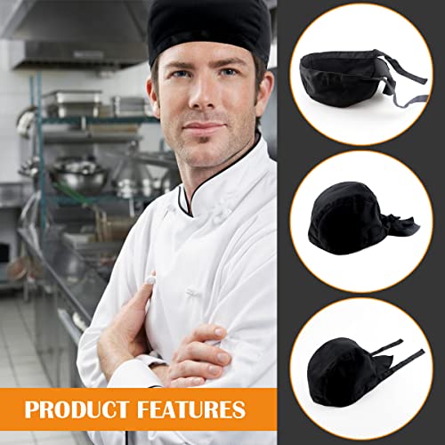 FERCAISH Japanese Chef Hat Cooking Hats, Unisex Adjustable Dirt-Resistant Kitchen Cooking Chef Cap for Kitchen Cooking Service (Black)