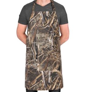 visi-one max 5 camo bib apron with large square pocket & adjustable neck band