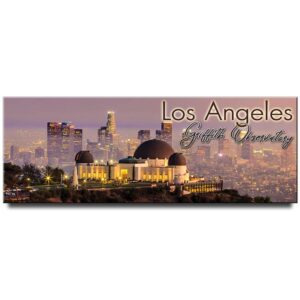 los angeles panoramic fridge magnet california souvenir griffith observatory