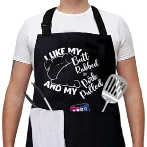 cusugbaso grilling aprons for men, one size funny grill aprons with three pockets cooking chef aprons funny birthday, christmas, father's day grill gifts for dad, men, husband