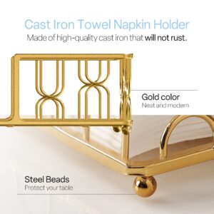 ADDFIT HOUSE Guest Towel Napkin Holder - Guest Towel Holder Tray for Bathroom - Strong Paper Hand Towel Holder Tray - Elegant Disposable Dinner Napkin Towel Holder for Table, Party, Picnic (GOLD)