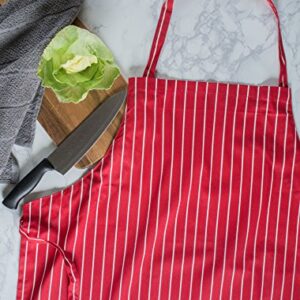 DII Professional and Commercial Grade, Chef Stripe Kitchen, Apron, Tango Red