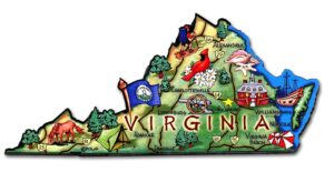 virginia the old dominion state artwood jumbo fridge magnet