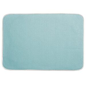 mDesign Ultra Absorbent Reversible Microfiber Dish Drying Mat and Protector for Kitchen Countertops, Sinks - Folds for Compact Storage - Extra Large, 2 Pack - Aqua Blue/Ivory