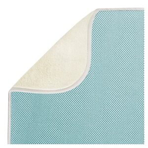 mDesign Ultra Absorbent Reversible Microfiber Dish Drying Mat and Protector for Kitchen Countertops, Sinks - Folds for Compact Storage - Extra Large, 2 Pack - Aqua Blue/Ivory