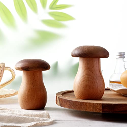 Norme 2 Pcs Toothpick Holder Dispenser with 400 Pcs Bamboo Toothpicks Wooden Toothpick Dispenser Container Cute Decorative Mushroom Tooth Pick Holders for Kitchen Restaurant Home