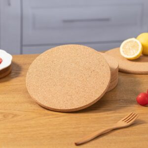 FirstGift Cork Trivet - 4 Pack High Density Cork Trivet Set- 8" Diameter x 0.4" Thick Round Cork- Hot Pads for Table & Countertop