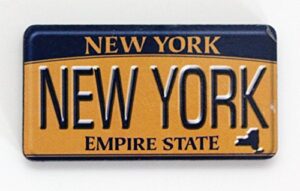 new york license plate wood fridge magnet 3" x 1.5"