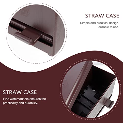 Plastic Straw Dispenser Holder with Lid Pencils Dispensers for Class Straw Organizer for Countertop Home Coffee Bar Supplies