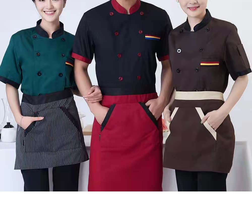 Personalized Chef Coat Short Sleeve Embroidered Chef Shirt Custom Food Service Uniform Chef Jacket for Men Women