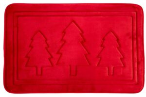 serafina home luxury holiday trees christmas red memory foam anti fatigue bathroom floor mat rug kitchen foyer office entry way