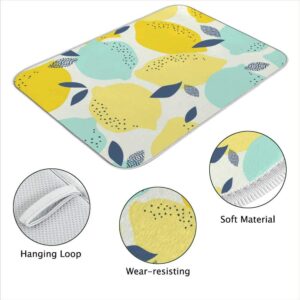 Microfiber Drying Pad for Kitchen Dining Table,16x18 Inch Non Slip Dish Drying Mat Citrus Lemon Fruits Kitchen Mats