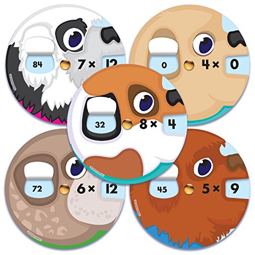 Carson Dellosa Ez-Spin Multiplication Math Cutouts, 18 Math Manipulative Cutouts for Bulletin Board & Classroom Décor, Math Classroom Cut-Outs, Multiplication Cutouts for Classroom Math Games