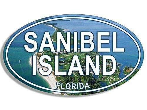 Magnet 3x5 inch Oval Sanibel Island Sticker (Florida fl FLA Cape Beach) Magnetic Magnet Vinyl Sticker