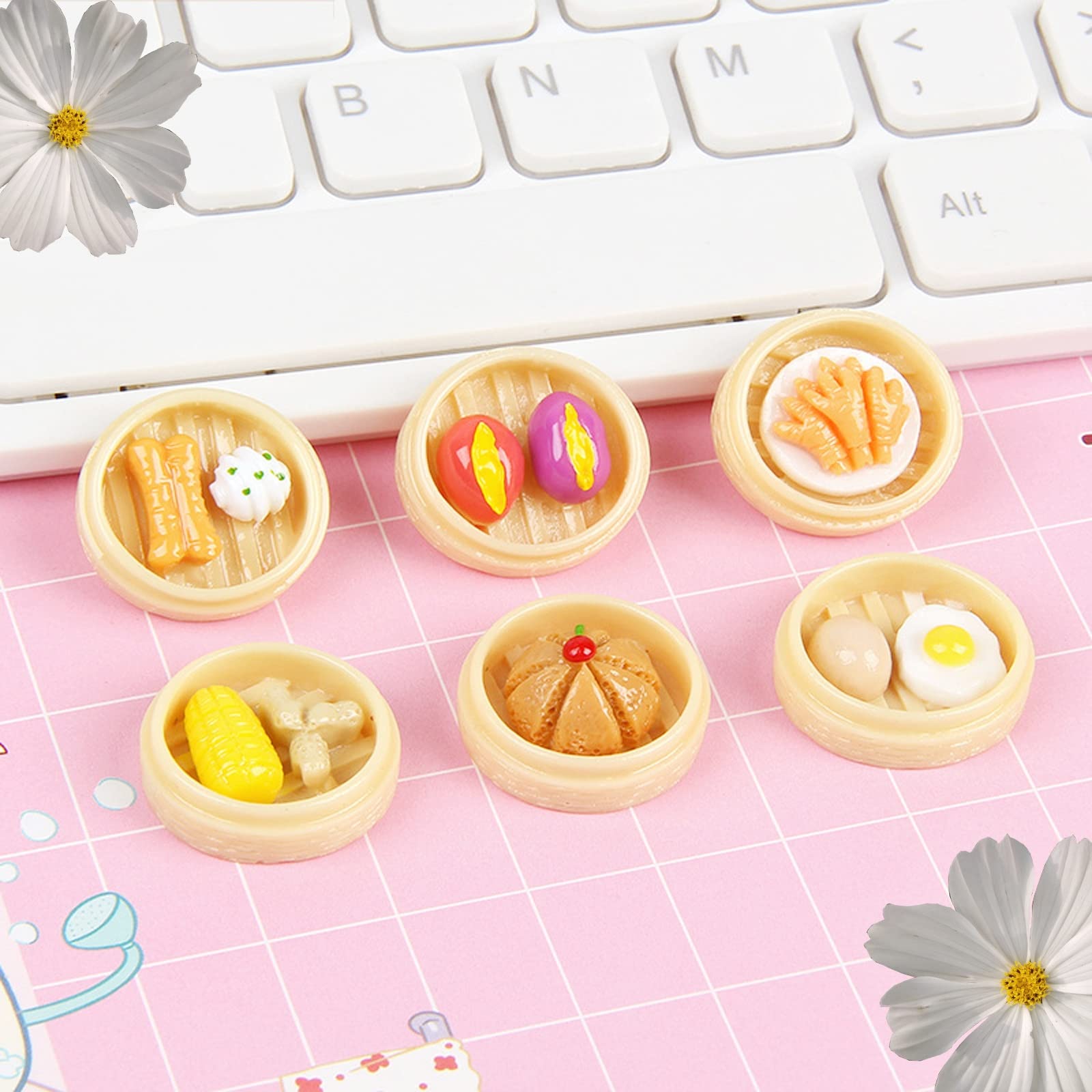 6 Pcs Cute Magnets Funny Fridge Magnets, Food Steamer Refrigerator Magnets, Fridge Magnets 3D Resin Magnets for Office Whiteboard, Kitchen Decorations+100 Sheets/Pad Self-Stick Note Pads