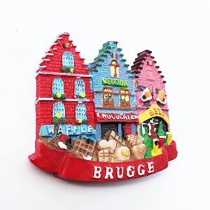 Bruges Belgium 3D Fridge Magnet Souvenir Gift,Handmade Home & Kitchen Decoration Brugge Refrigerator Magnet Collection