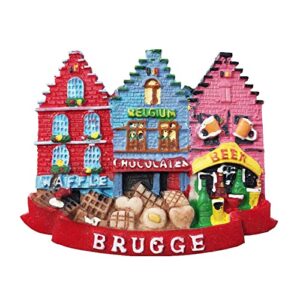 bruges belgium 3d fridge magnet souvenir gift,handmade home & kitchen decoration brugge refrigerator magnet collection