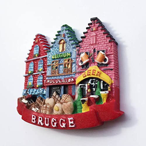 Bruges Belgium 3D Fridge Magnet Souvenir Gift,Handmade Home & Kitchen Decoration Brugge Refrigerator Magnet Collection