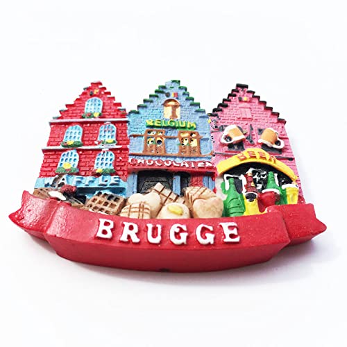 Bruges Belgium 3D Fridge Magnet Souvenir Gift,Handmade Home & Kitchen Decoration Brugge Refrigerator Magnet Collection