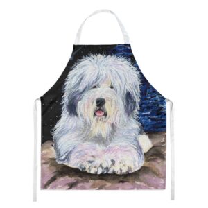 caroline's treasures ss8443apron starry night old english sheepdog apron cooking kitchen server baking crafts gardening for adult women men, unisex, large, multicolor