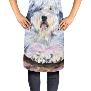 Caroline's Treasures SS8443APRON Starry Night Old English Sheepdog Apron Cooking Kitchen Server Baking Crafts Gardening for Adult Women Men, Unisex, Large, Multicolor