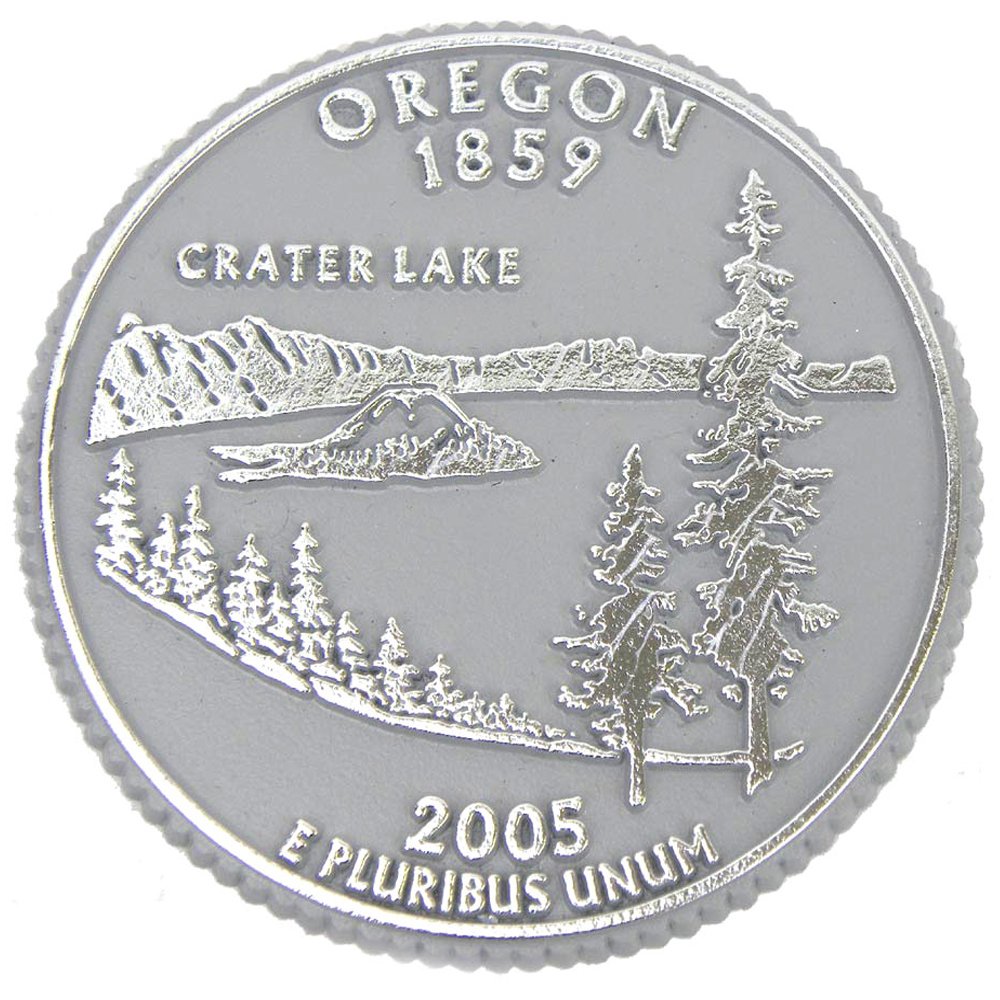 Oregon State Quarter Magnet by Classic Magnets, 2.5" Diameter, Collectible Souvenirs Made in The USA