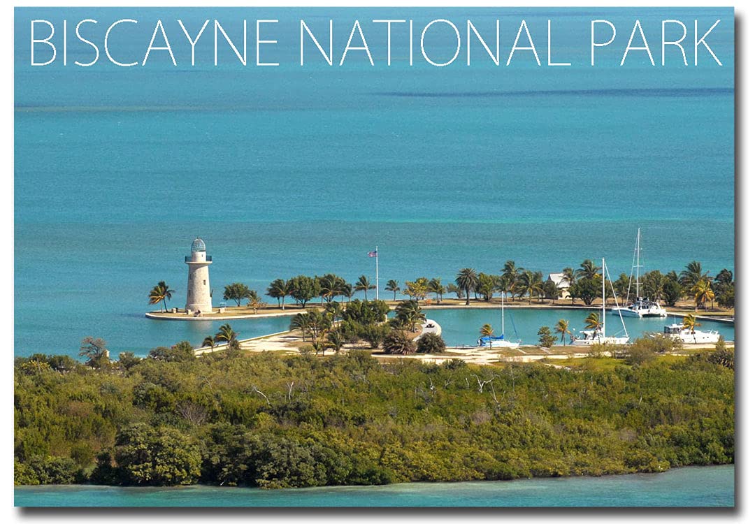 FRIDGE MAGNET Boca Chita Key Lighthouse Biscayne National Park, Florida Fridge Magnet Size 2.5 inches x 3.5 inches