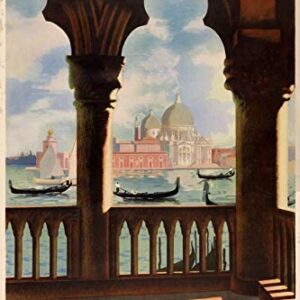 Magnet 1938 Venice Italy Vintage Style Italian Travel Magnet Vinyl Magnetic Sheet for Lockers, Cars, Signs, Refrigerator 5"